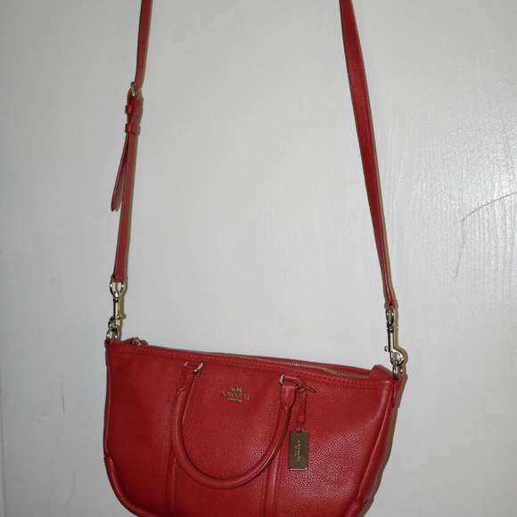 Coach | Bags | Coach Red Pebbled Leather Prairie Satchel | Poshmark